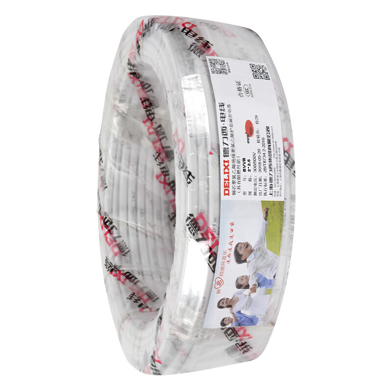 德力西电气/DELIXI ELECTRIC BVVB-2*2.5 护套线 白色 100米/卷 1卷装-纳思达云商